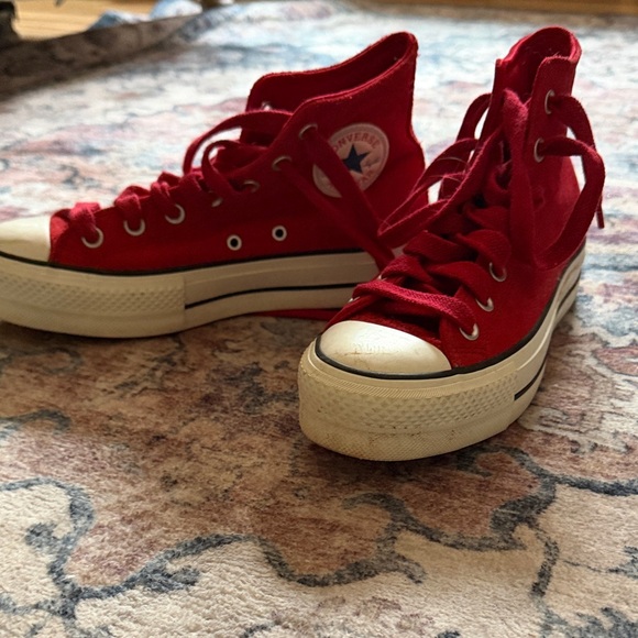 Converse | Shoes | Converse Womens Bold Red Hightops | Poshmark